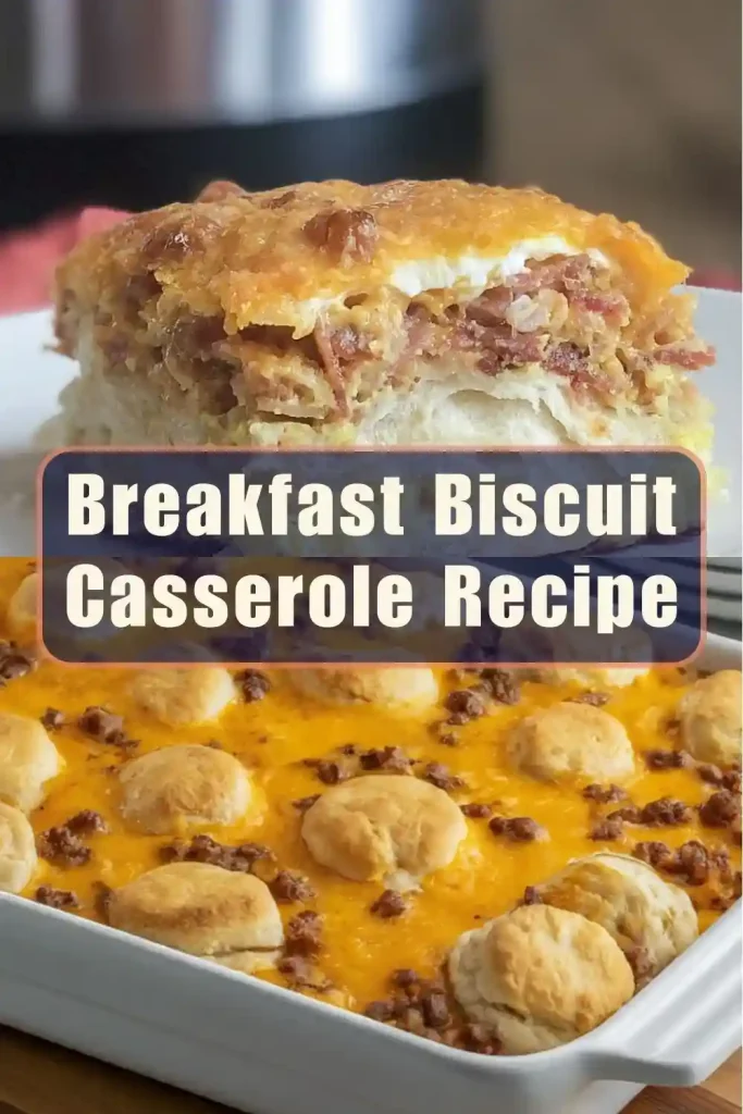 Breakfast Biscuit Casserole Recipe - Cooker Diary
